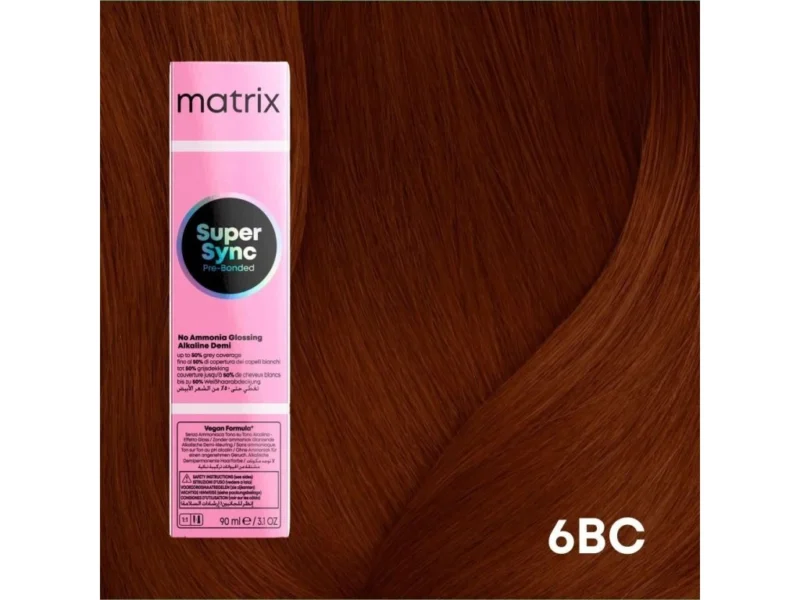 Matrix SoColor Sync Pre-Bonded Toner 6BC Dark Blonde Brown Copper 90ml ...